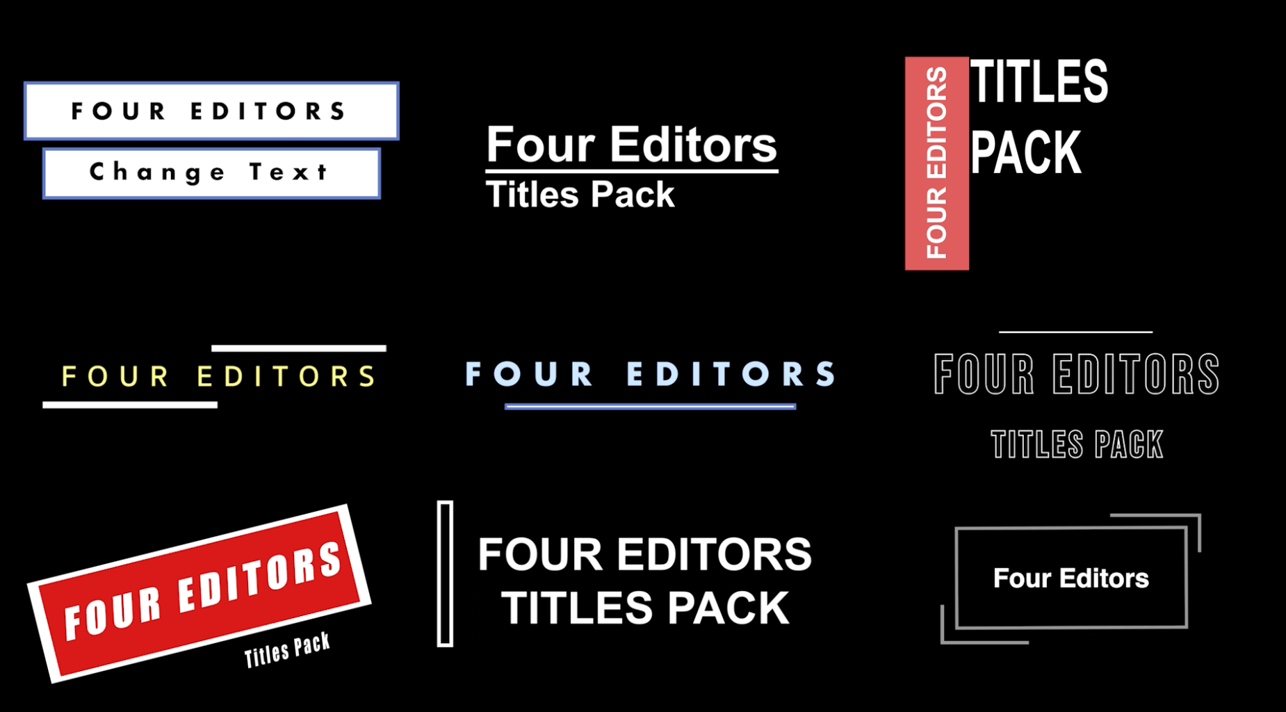 Ultra Titles Plugins | 100+ Professional Title Templates | FOUR Editors